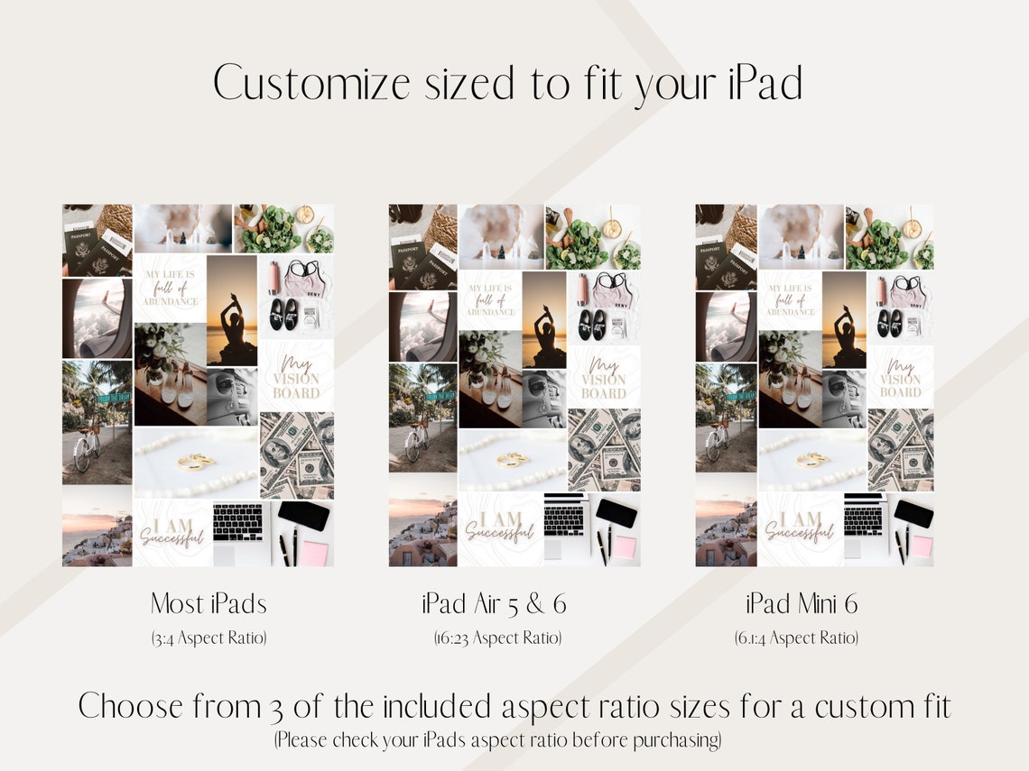 Ipad Vision Board Pack Dream Board Templates Canva - Etsy