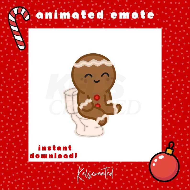 Animated Gingerbread Toilet Emote • Funny GIF • Holiday Emote ...