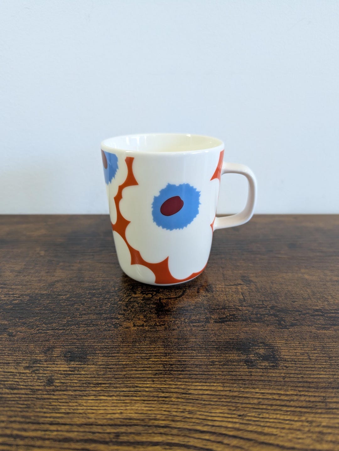Marimekko Unikko Mug | Orange & Blue Poppy Cup | Oiva Design | Finnish ...