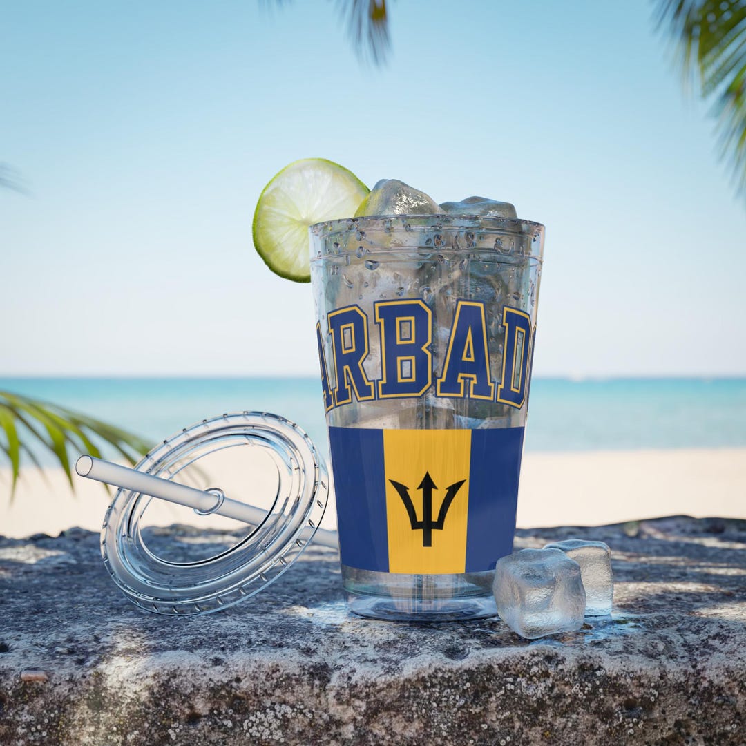 Barbados Flag Aesthetic Tumblr, Sunsplash 16oz Cup, Travel Mug, Gift ...