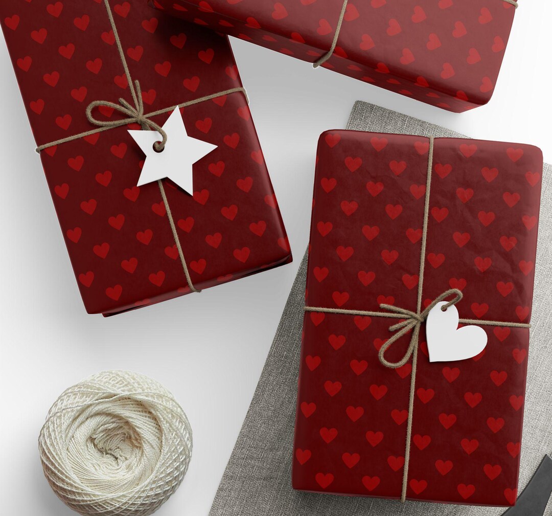Valentines Heart Wrapping Paper Wrapping Paper Rolls Holiday Gift Wrap ...