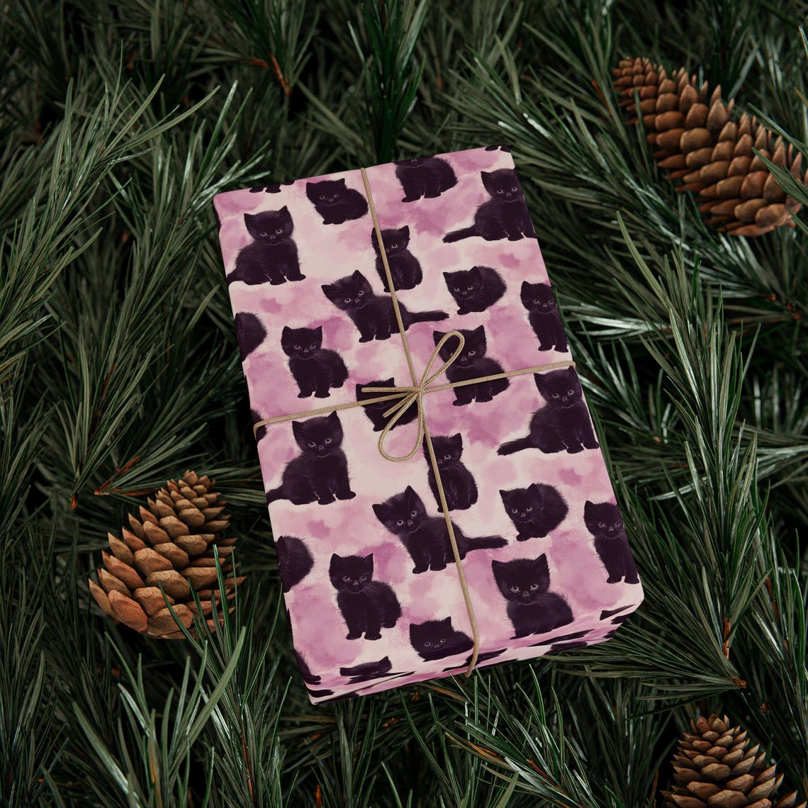 Black Kitten Wrapping Paper: Lavender Watercolor Cat Lover Gift Wrap - Etsy