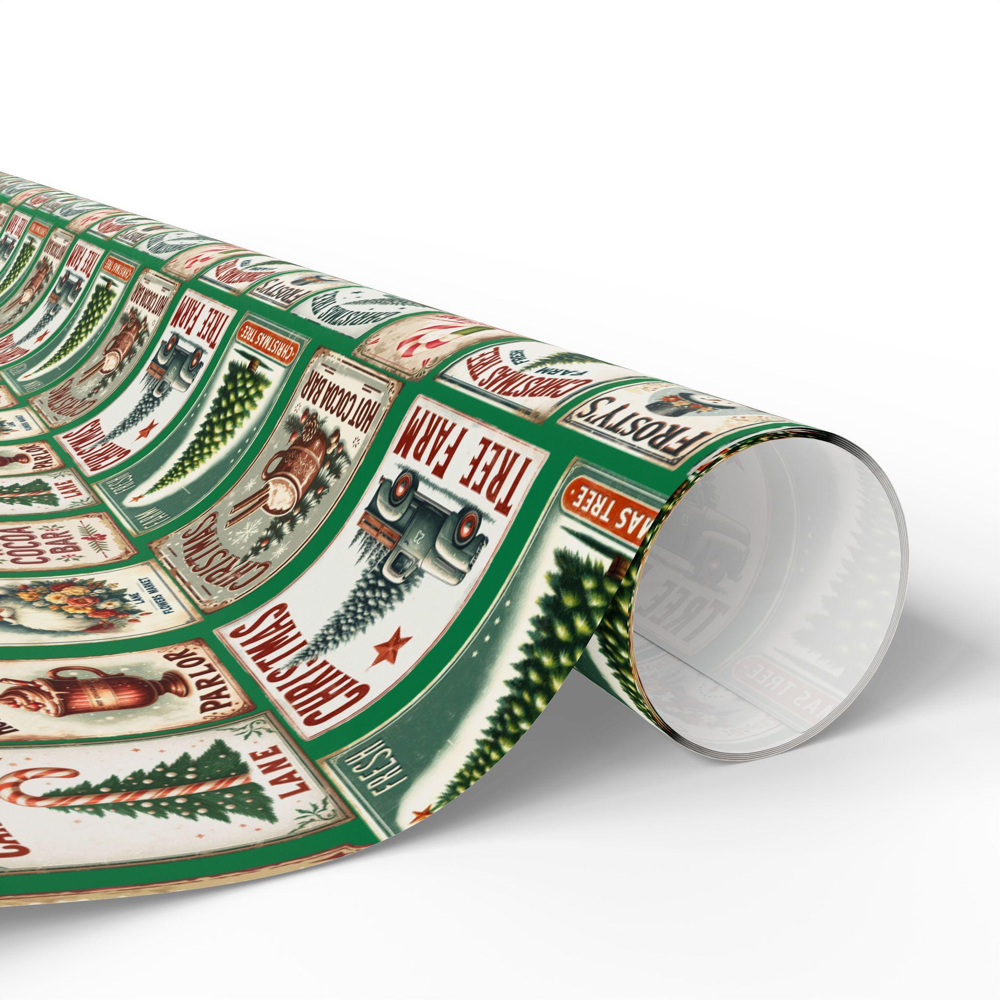 Vintage Christmas Wrapping Paper Decorative Wrapping Paper Retro ...