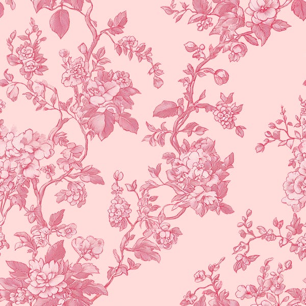 Pink Toile Wallpaper - Etsy