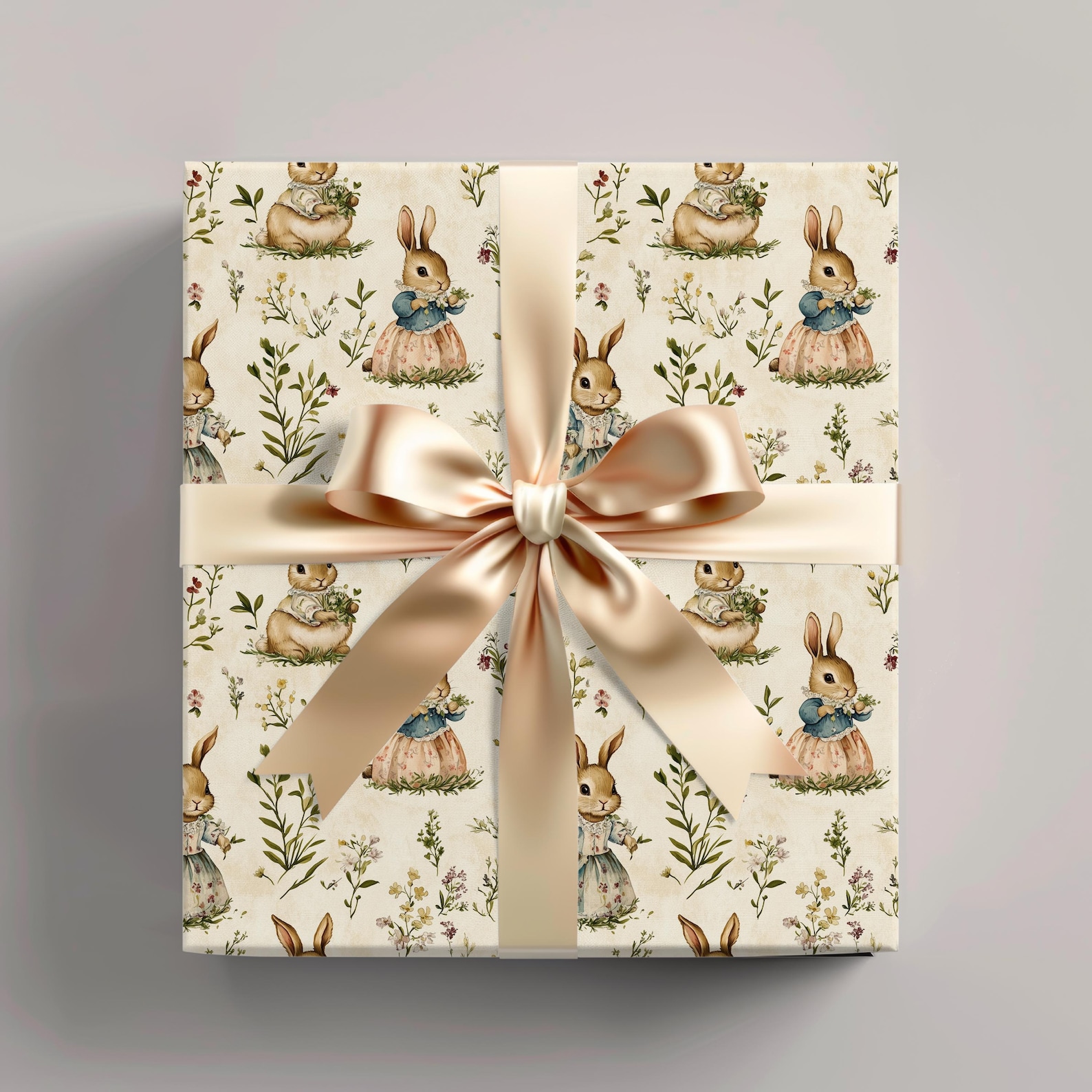 Vintage Bunny Wrapping Paper: Storybook Rabbit Gift Wrap Easter - Etsy