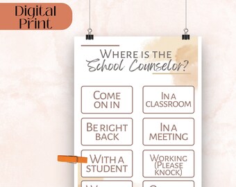 Personalized School Counselor Door Sign Customized Where is - Etsy