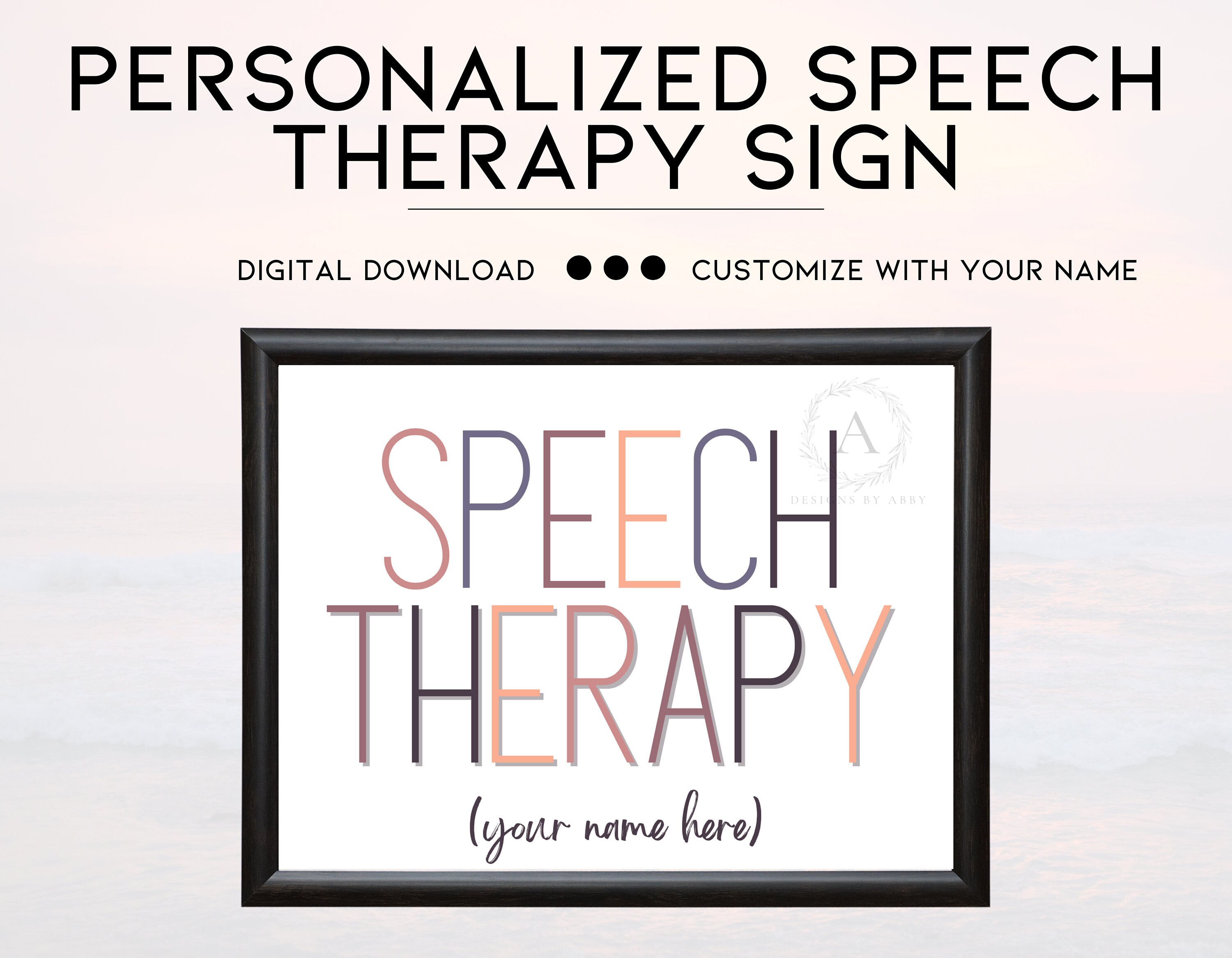 Personalized Speech Therapy Sign Speech Therapy Print Speech Language ...