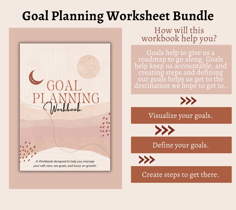 Goal Planning Workbook, Self Development | Goal Setting Guide | Goals ...