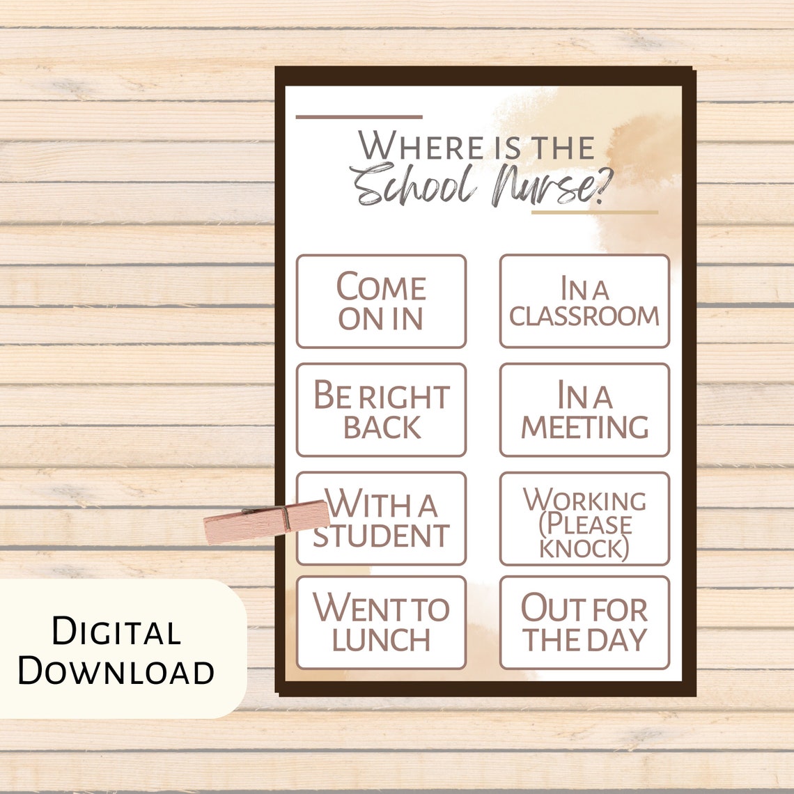 School Nurse Availability Sign Personalize the School Nurse - Etsy