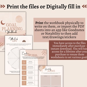 Goal Planning Workbook, Self Development | Goal Setting Guide | Goals ...