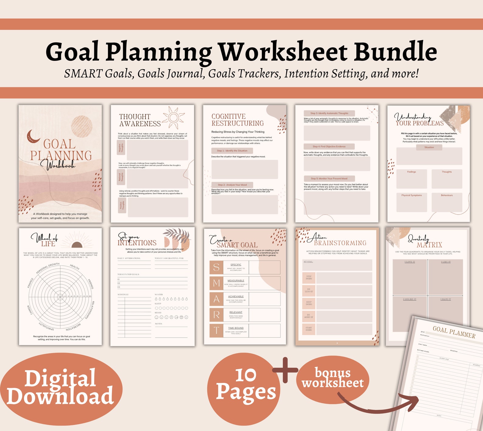 Goal Planning Workbook, Self Development | Goal Setting Guide | Goals ...