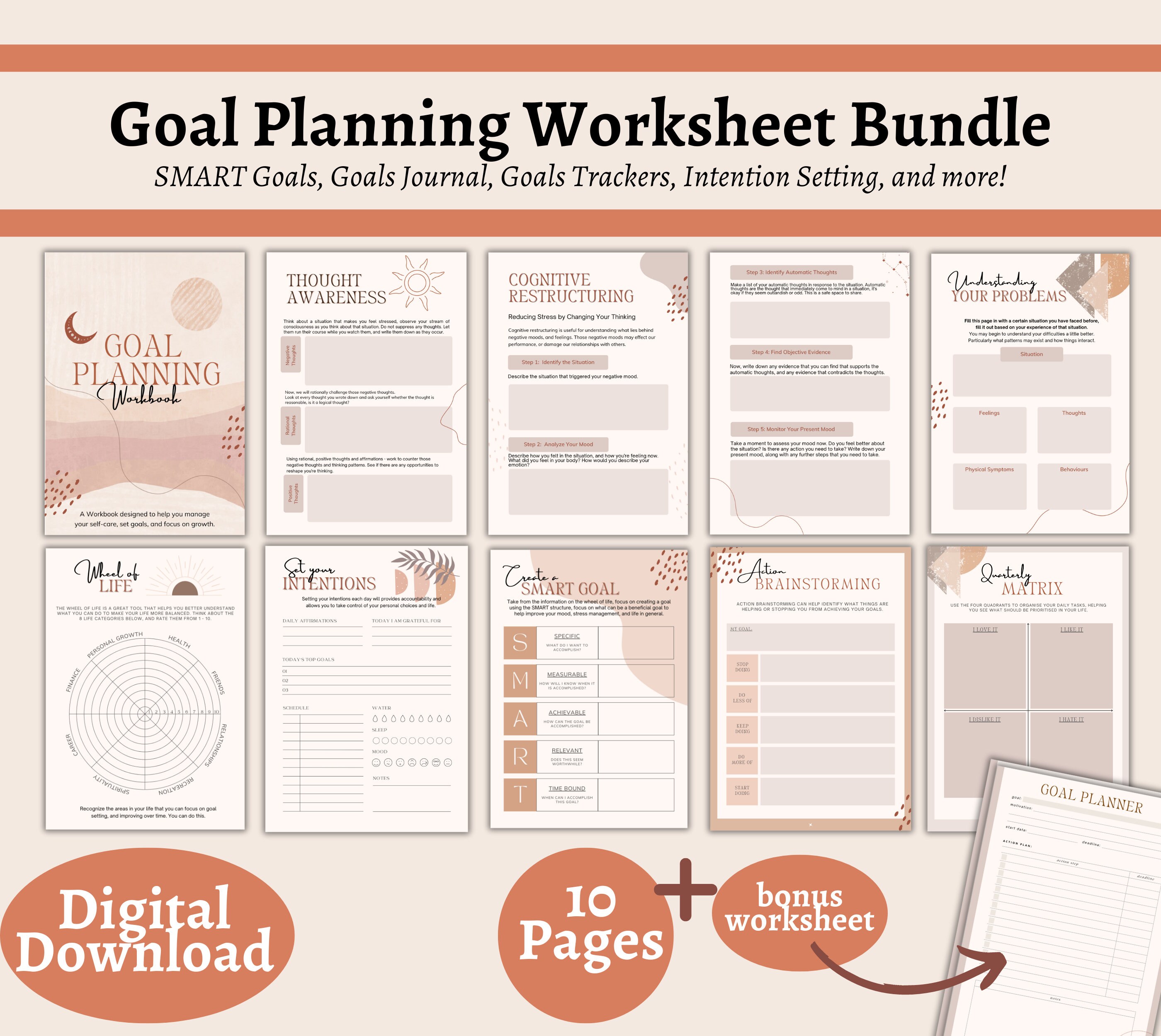 Goal Planning Workbook, Self Development | Goal Setting Guide | Goals ...