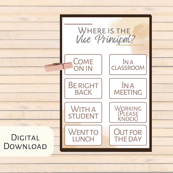 Vice Principal Door Sign Office Where is the Vice Principal - Etsy