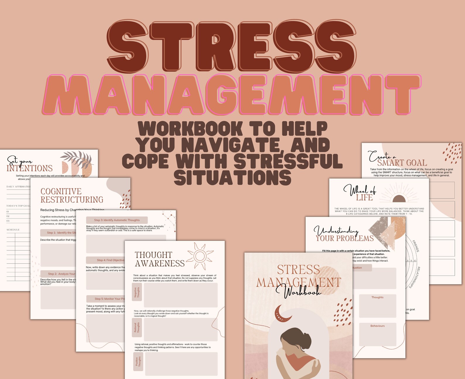 Stress Management Workbook Self Care Workbook SMART Goal - Etsy