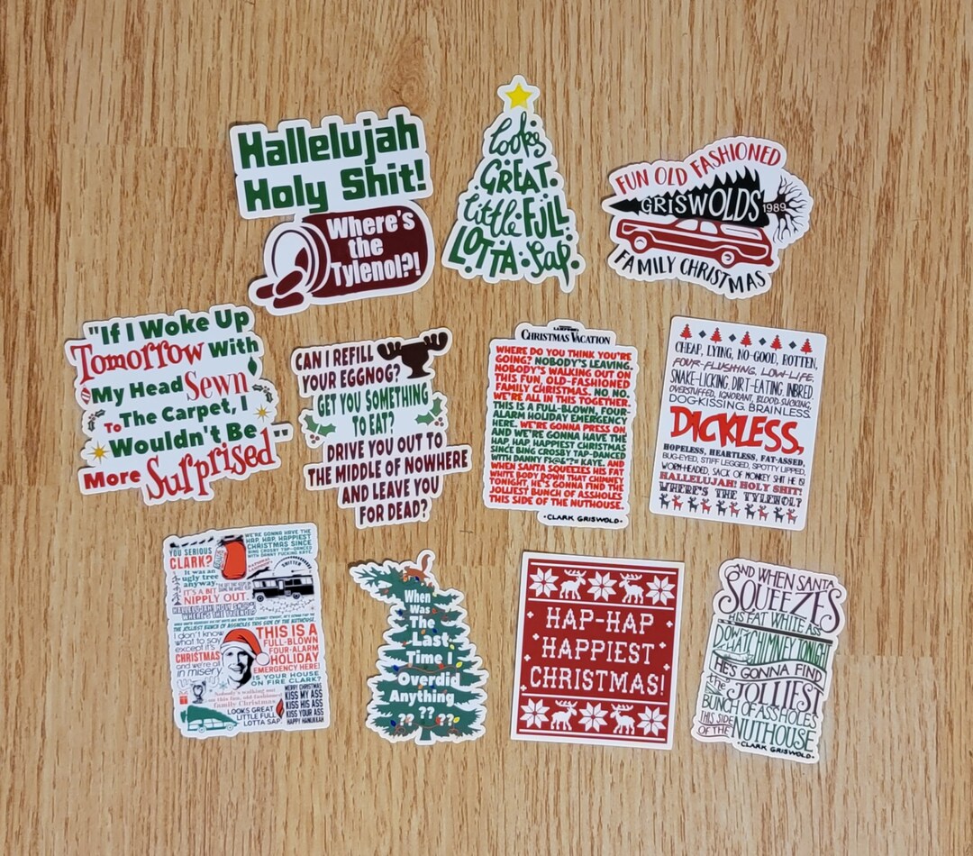 Christmas Vacation Quotes Laminated Stickers 11pk - Etsy