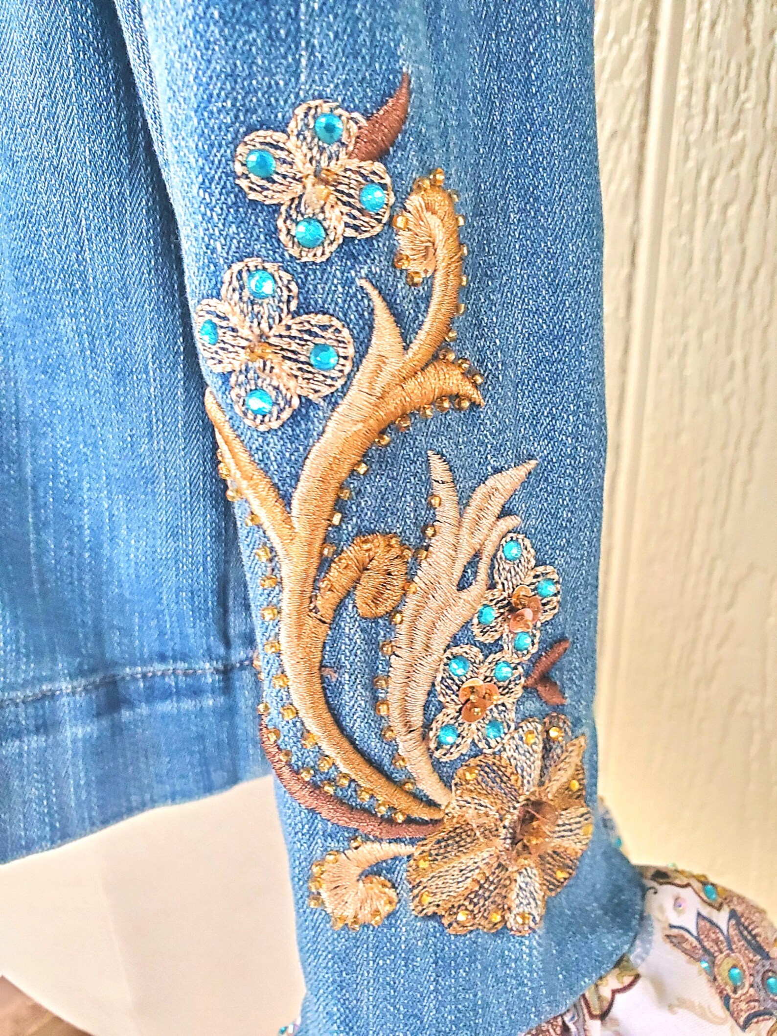 Denim Jacket, Jean Jacket, Women Jean Jacket, Rhinestone Jean Jacket ...