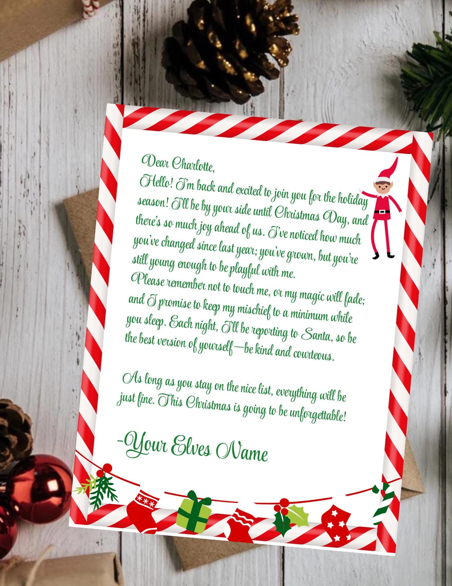 Editable "i'm Back!" Elf on the Shelf Letter Template | Santa's Elf ...