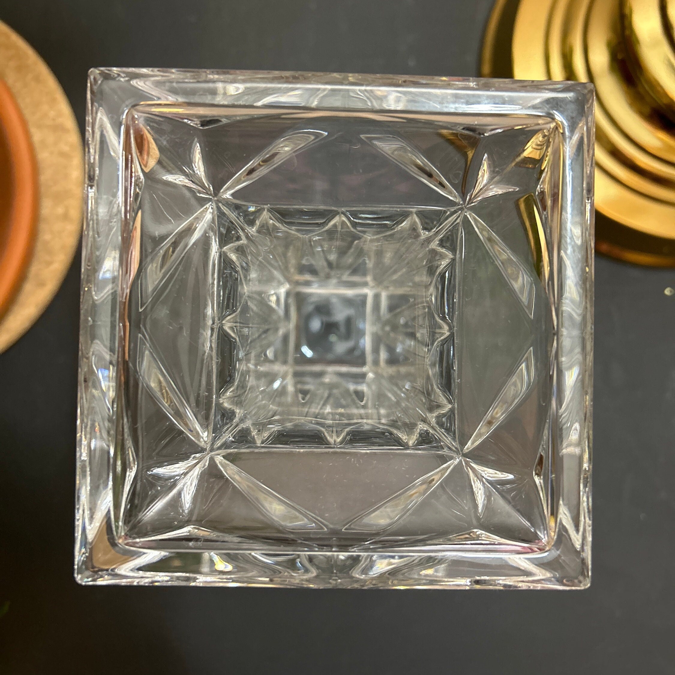 Vintage Partylite 24% Lead Crystal Quad Prism Pedestal Candle Holder ...