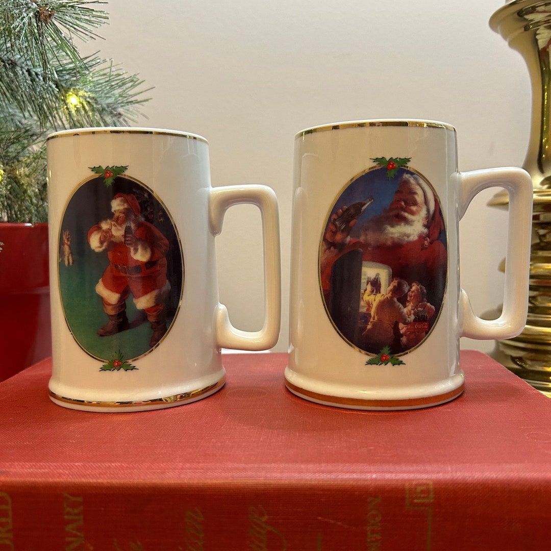Pair of Vintage Coca Cola Santa Mugs, 1996 Collector Edition, Coffee ...