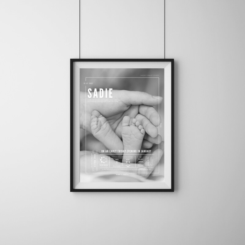 Birth Stats Poster - Etsy