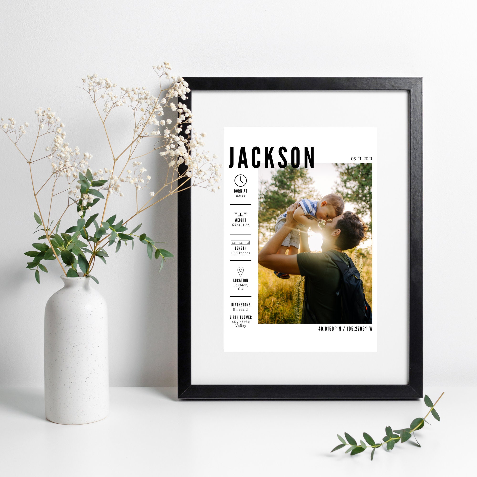 Birth Stats Print Birth Poster Newborn Poster Baby Gift - Etsy