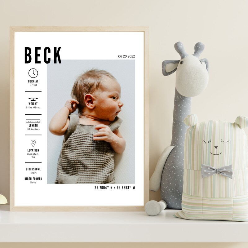 Baby Birth Facts - Etsy