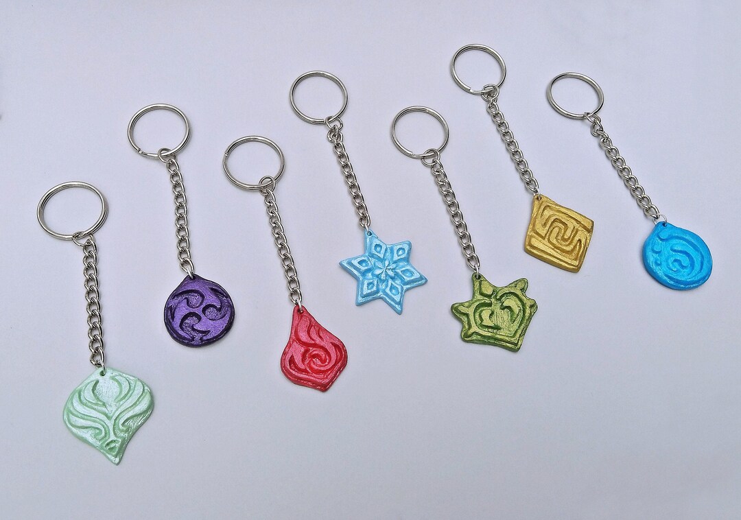 Genshin Impact Elemental Vision Keychain, Pendant or Pin From Polymer ...