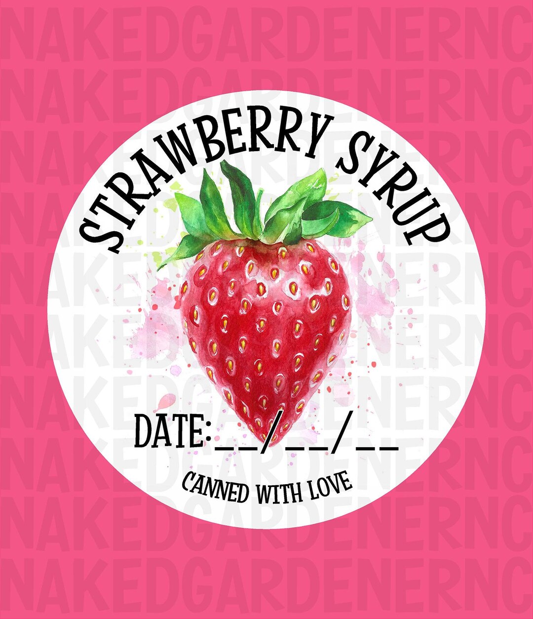 Strawberry Syrup Canning Labels for Regular Mouth Jar or Wide Mouth Jar ...