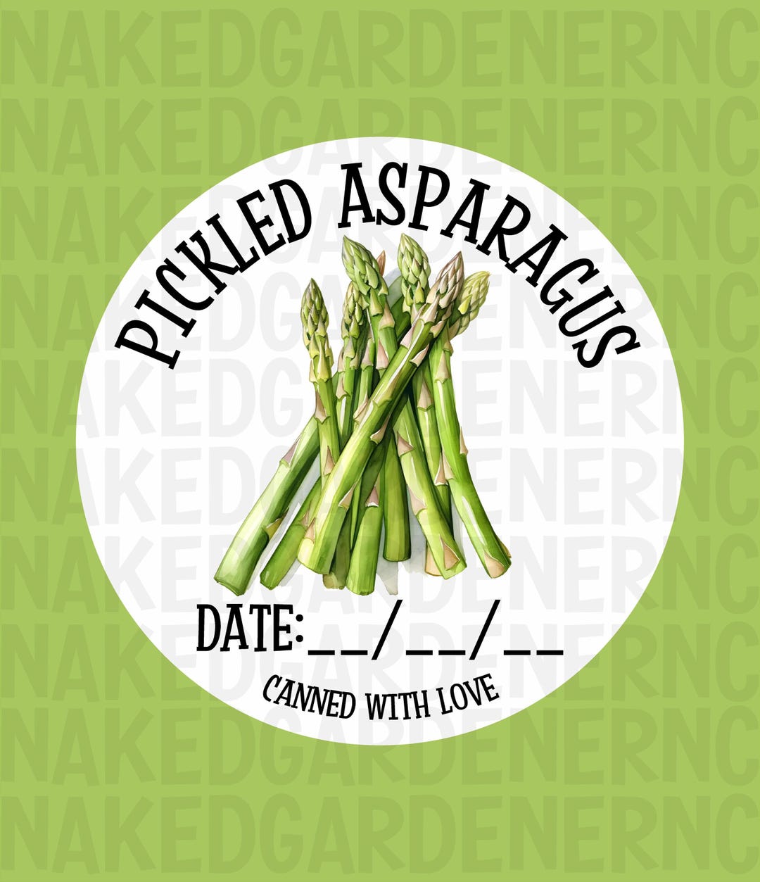 Pickled Asparagus Canning Labels for Regular Mouth Jar or Wide Mouth ...