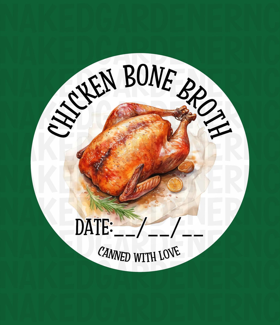 Chicken Bone Broth Labels for Regular Mouth Jar or Wide Mouth Jar ...