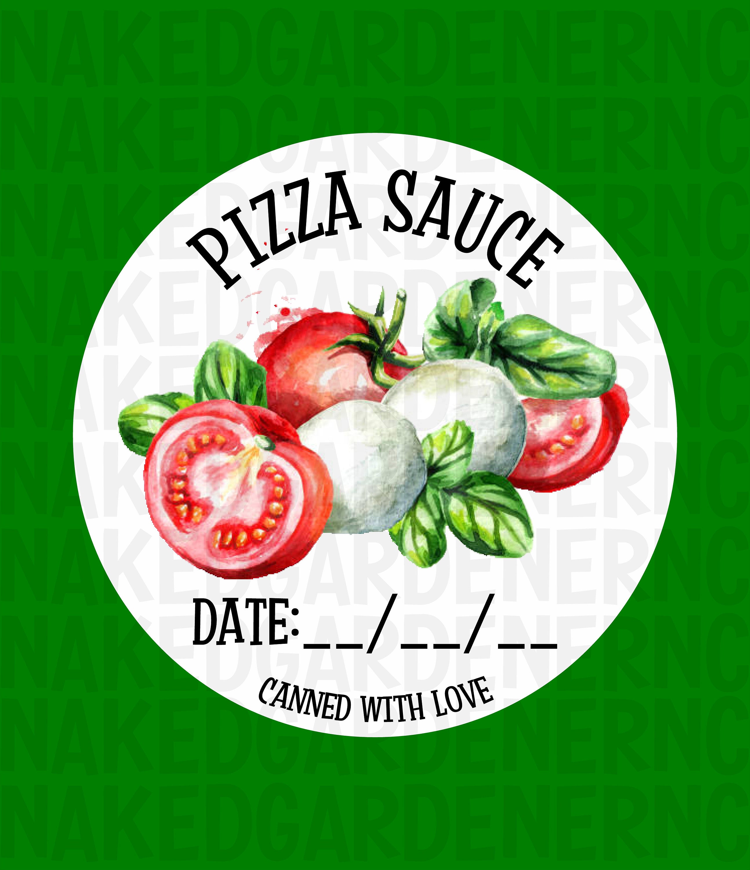 Pizza Sauce Canning Labels for Regular Mouth Jar or Wide Mouth Jar ...