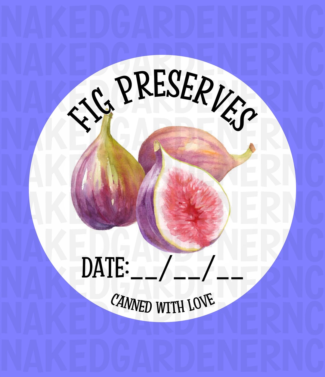 Fig Preserves Canning Labels for Regular Mouth Jar or Wide Mouth Jar ...