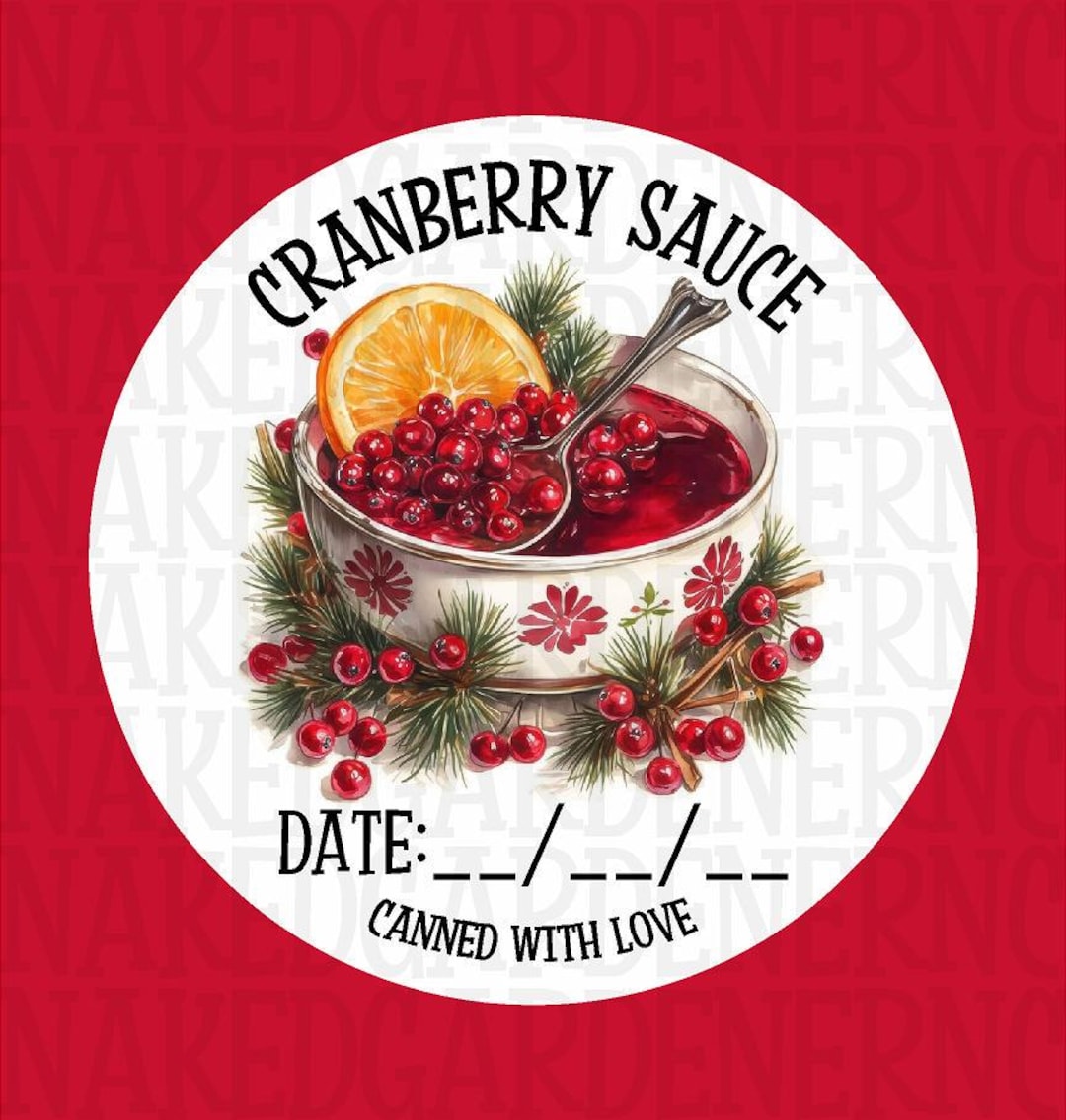 Cranberry Sauce Canning Labels for Regular Mouth Jar or Wide Mouth Jar ...