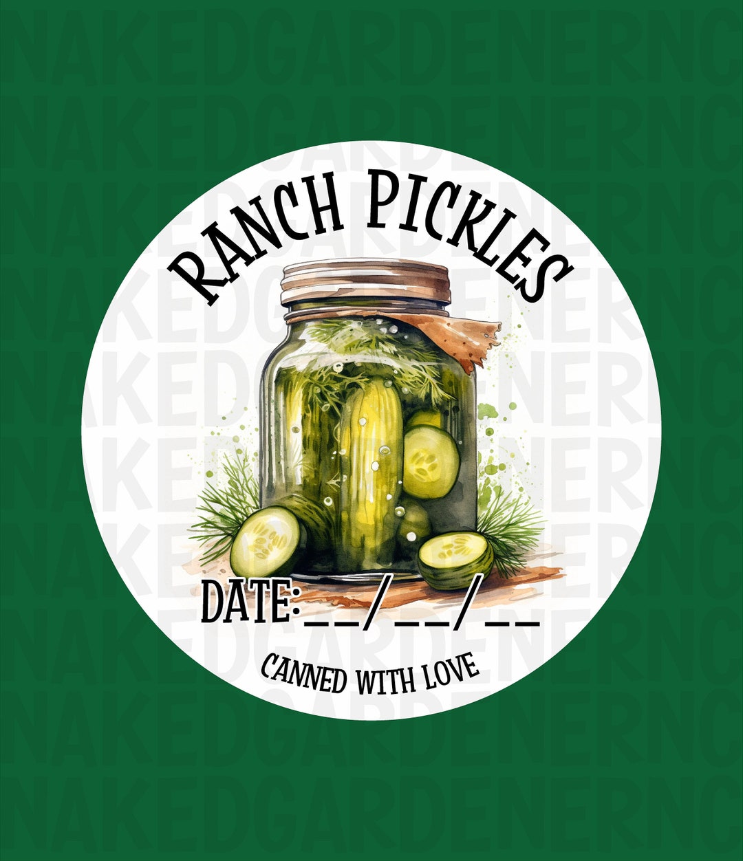 Ranch Pickles Canning Labels for Regular Mouth Jar or Wide Mouth Jar ...