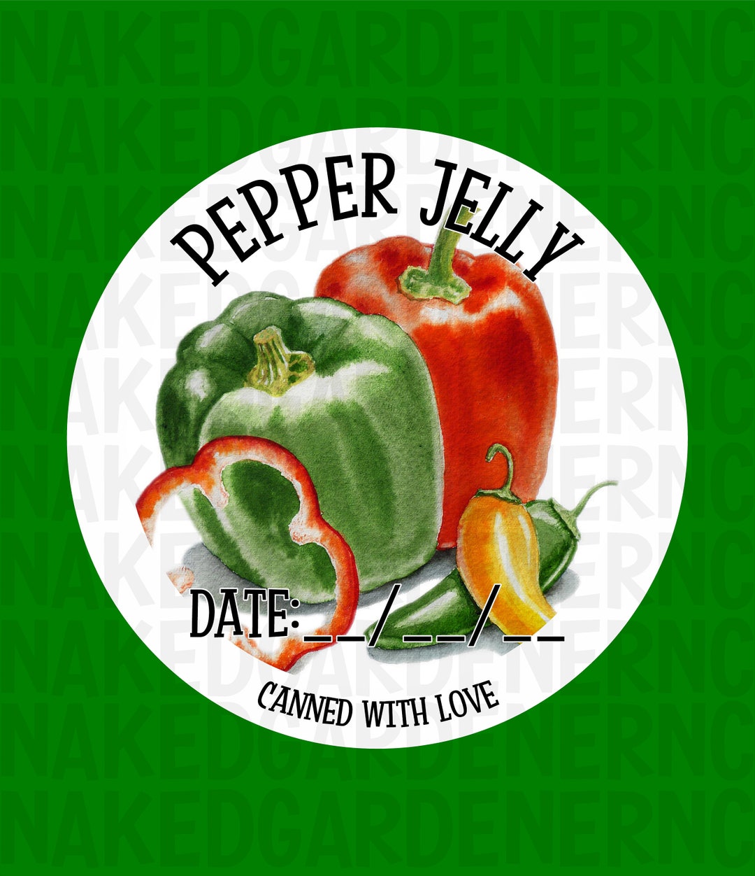 Pepper Jelly Canning Labels for Regular Mouth Jar or Wide Mouth Jar ...