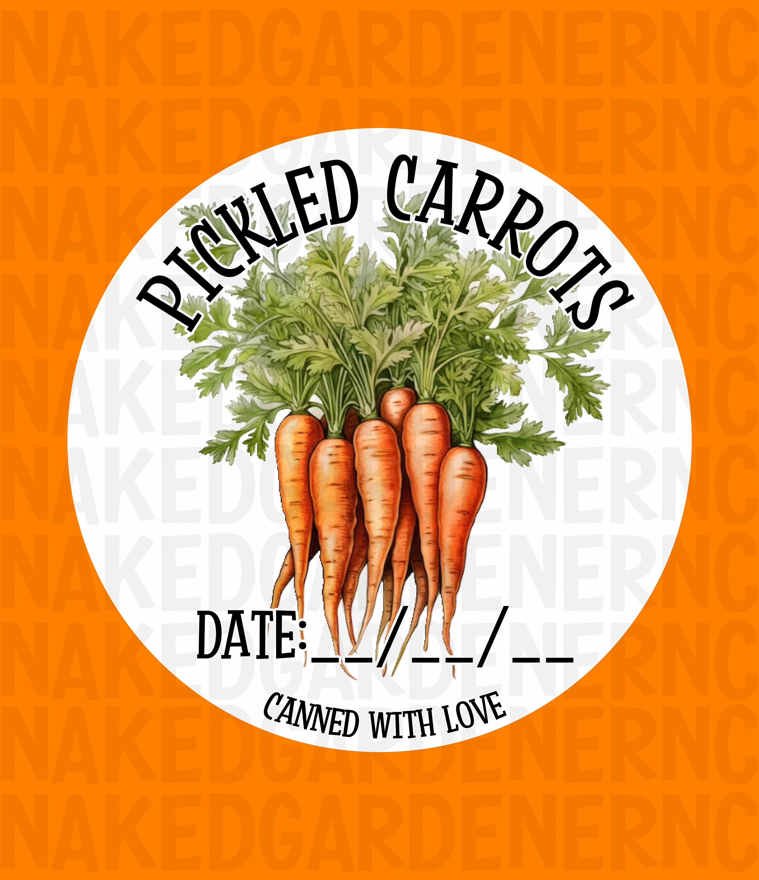 Pickled Carrots Canning Labels for Regular Mouth Jar or Wide Mouth Jar ...