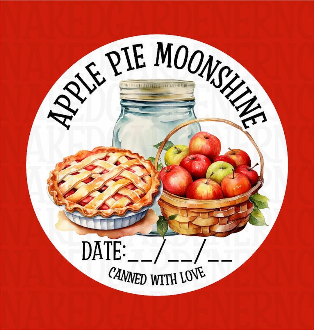 Apple Pie Moonshine Labels for Regular Mouth Jar or Wide Mouth Jar ...