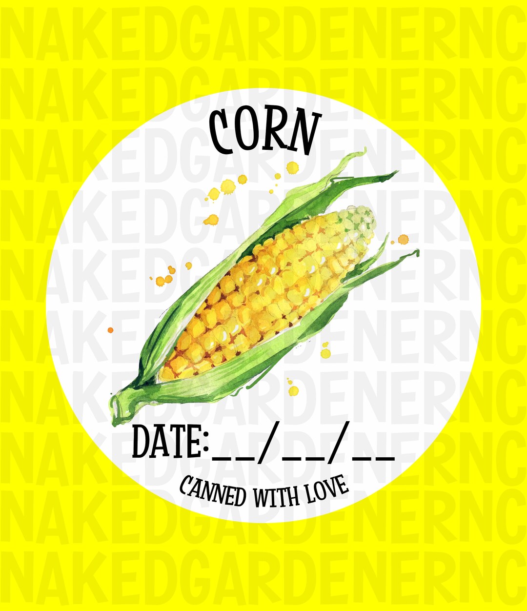 Corn Canning Labels for Regular Mouth Jar or Wide Mouth Jar - Sheet of ...