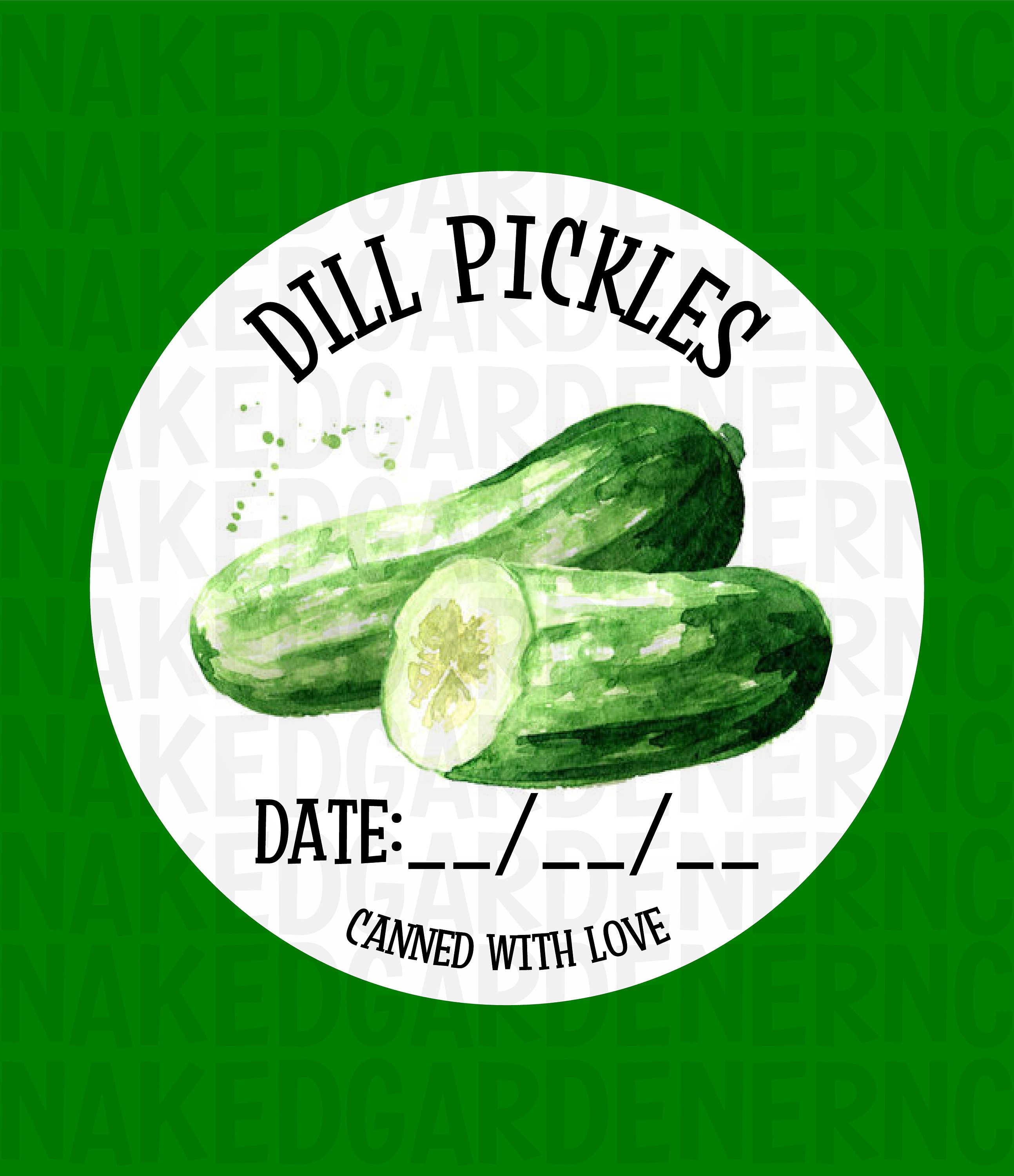 Dill Pickles Canning Labels for Regular Mouth Jar or Wide Mouth Jar ...