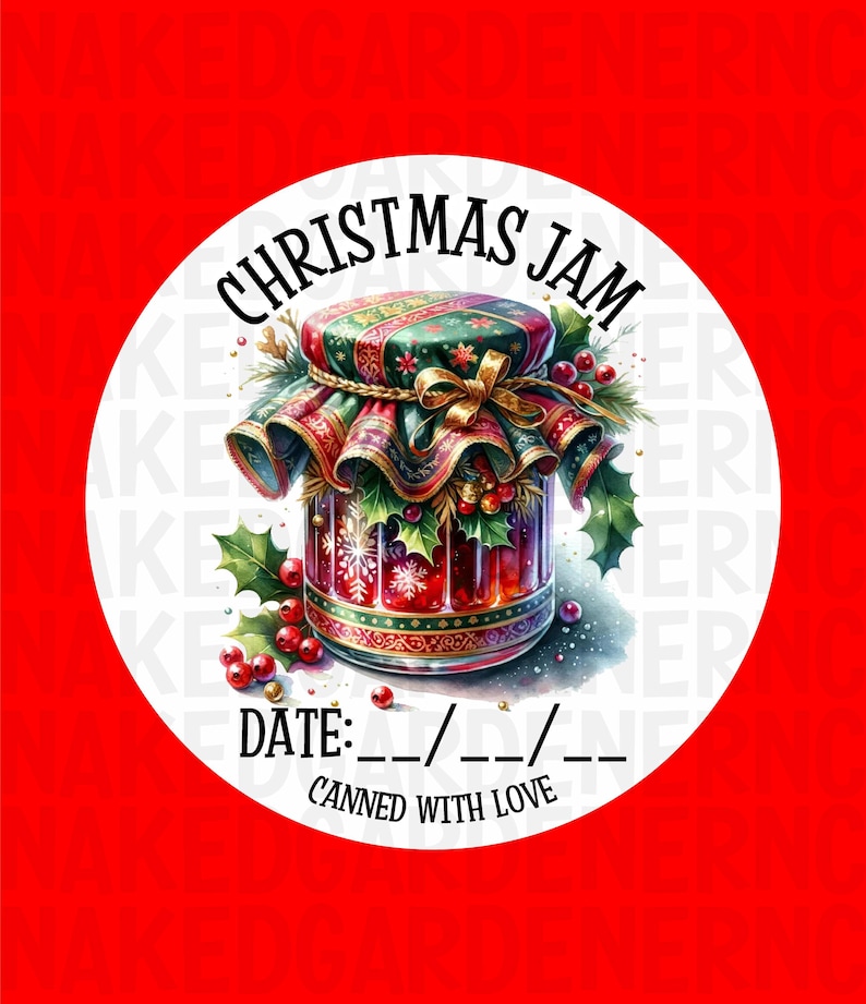 Christmas Jam Canning Labels for Regular Mouth Jar or Wide Mouth Jar ...