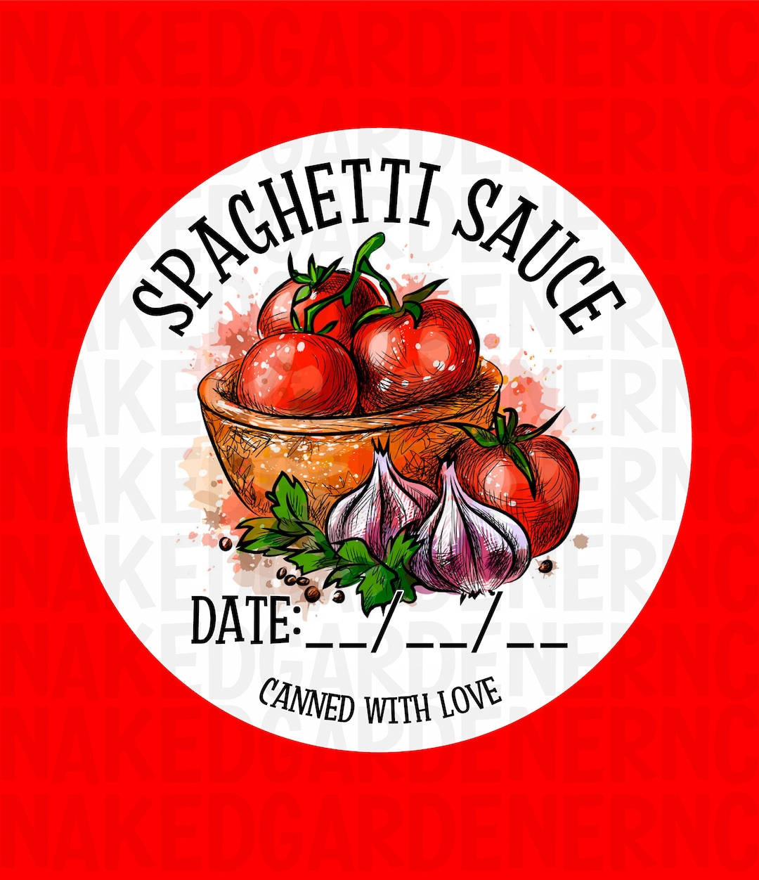 Spaghetti Sauce Canning Labels for Regular Mouth Jar or Wide Mouth Jar ...
