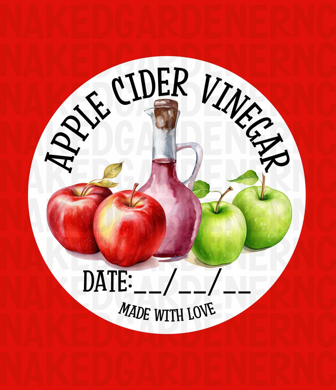 Apple Cider Vinegar for Regular Mouth Jar or Wide Mouth Jar - Sheet of ...