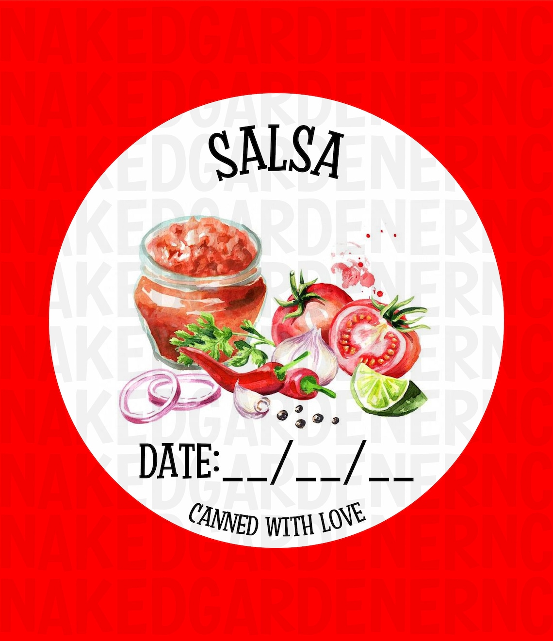 Salsa Canning Labels for Regular Mouth Jar or Wide Mouth Jar - Sheet of ...