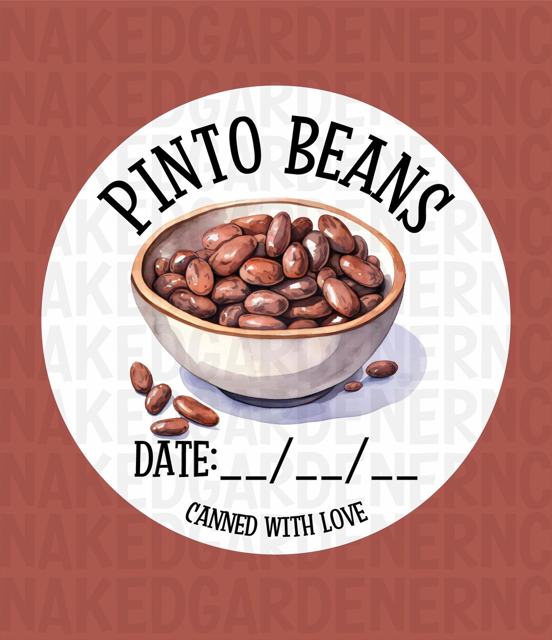 Pintos Beans Canning Labels for Regular Mouth Jar or Wide Mouth Jar ...