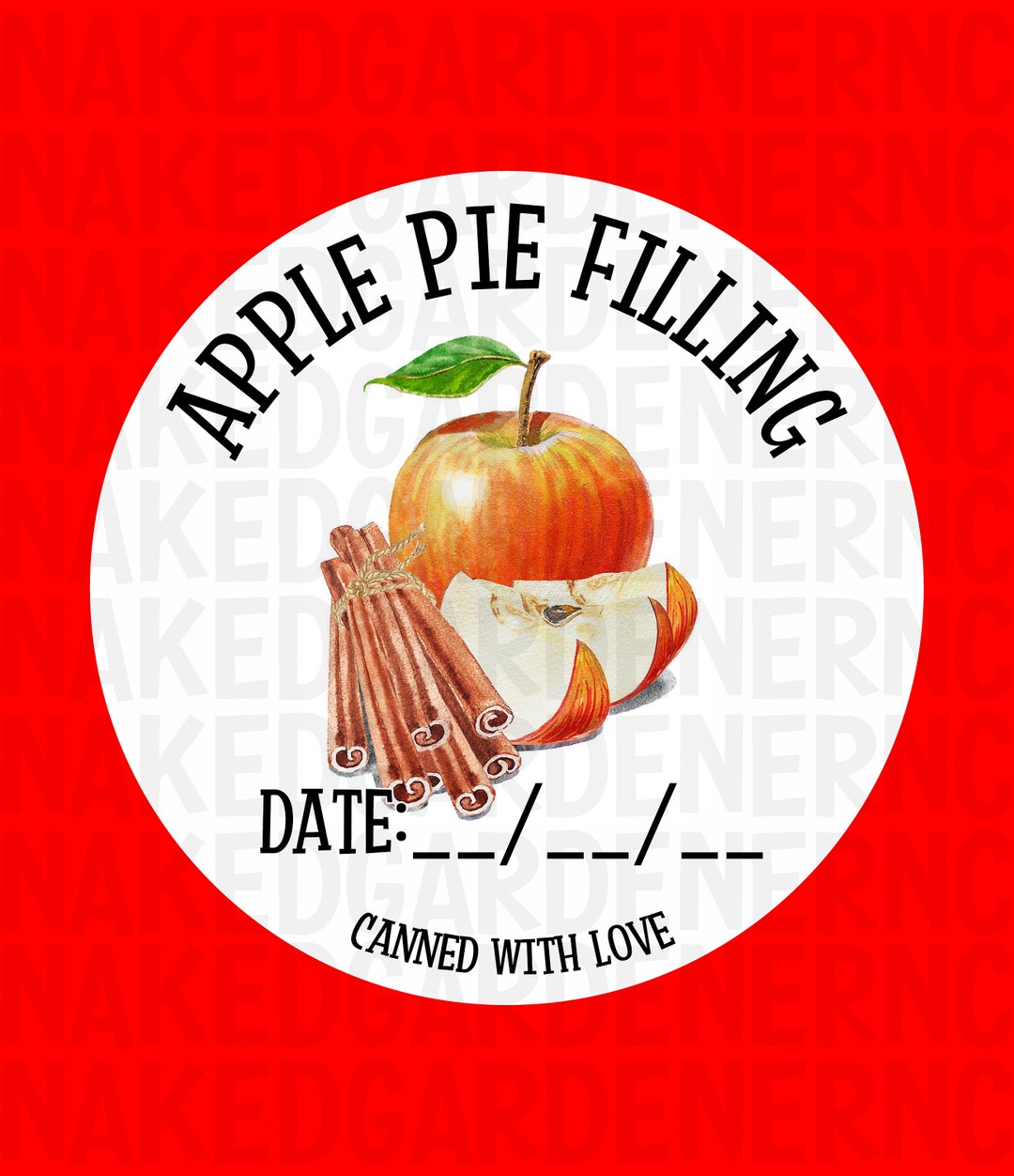 Apple Pie Filling Canning Labels for Regular Mouth Jar or Wide Mouth ...