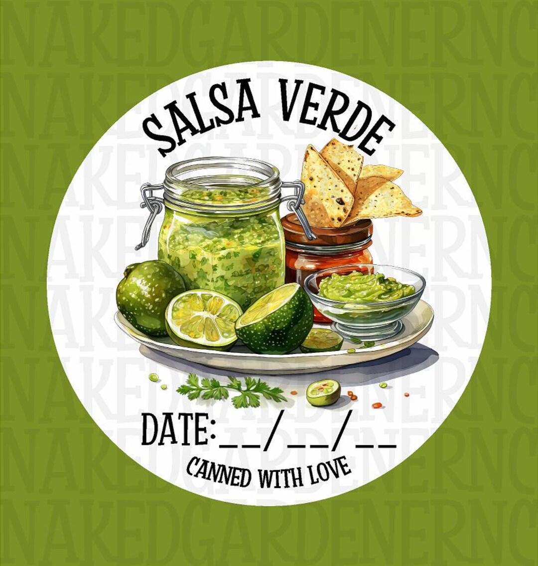 Salsa Verde Canning Labels for Regular Mouth Jar or Wide Mouth Jar ...