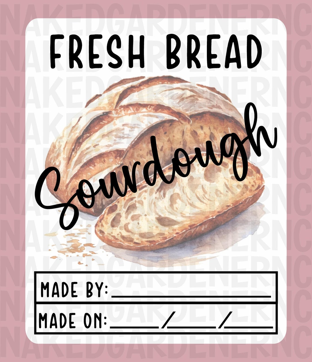 Fresh Sourdough Bread Labels - Sheet of 12 - for Homemade Bread/ Bakery ...