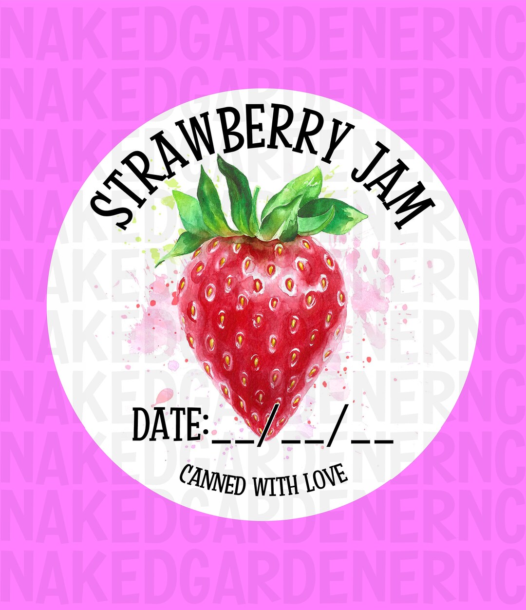 Strawberry Jam Canning Labels for Regular Mouth Jar or Wide Mouth Jar ...