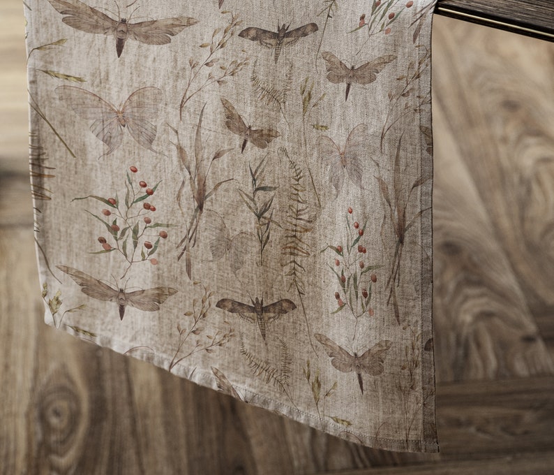 Linen Table Runner Moths Linen Table Runner Dinning Room - Etsy