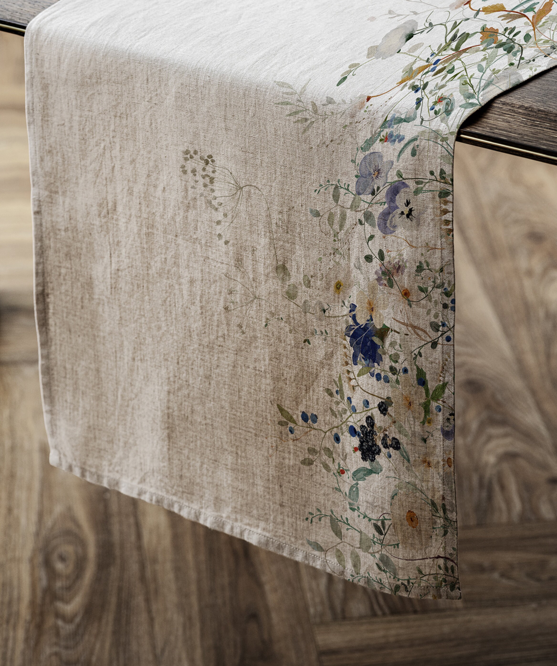Linen Table Runner Meadow Linen Table Runner Dinning Room, Beige Linen ...